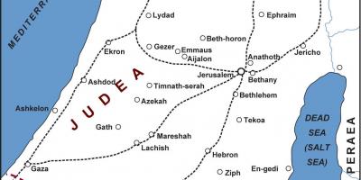 Antica Giudea mappa - Mappa della Giudea durante il tempo di Gesù (Israele)